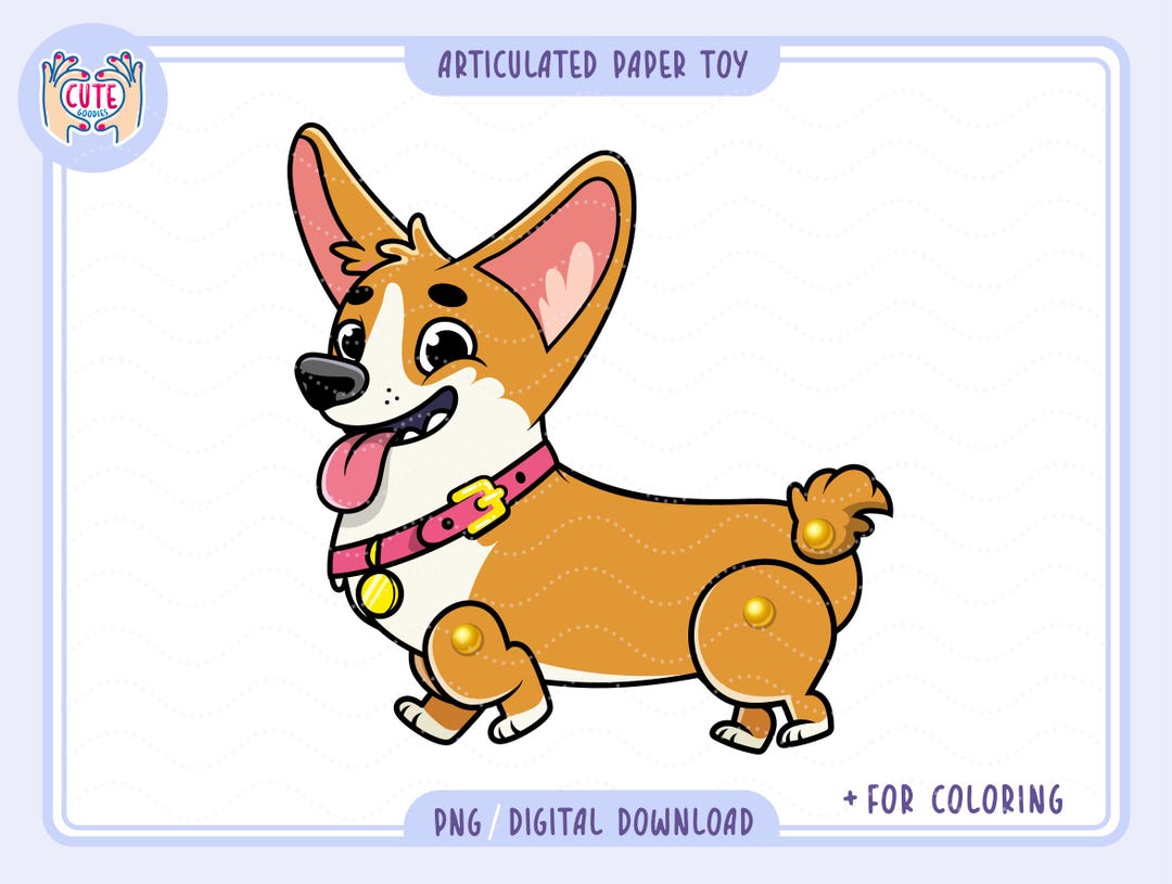 Corgi Articulated Paper Doll, DIY Educational Toy (digital Download) - Etsy