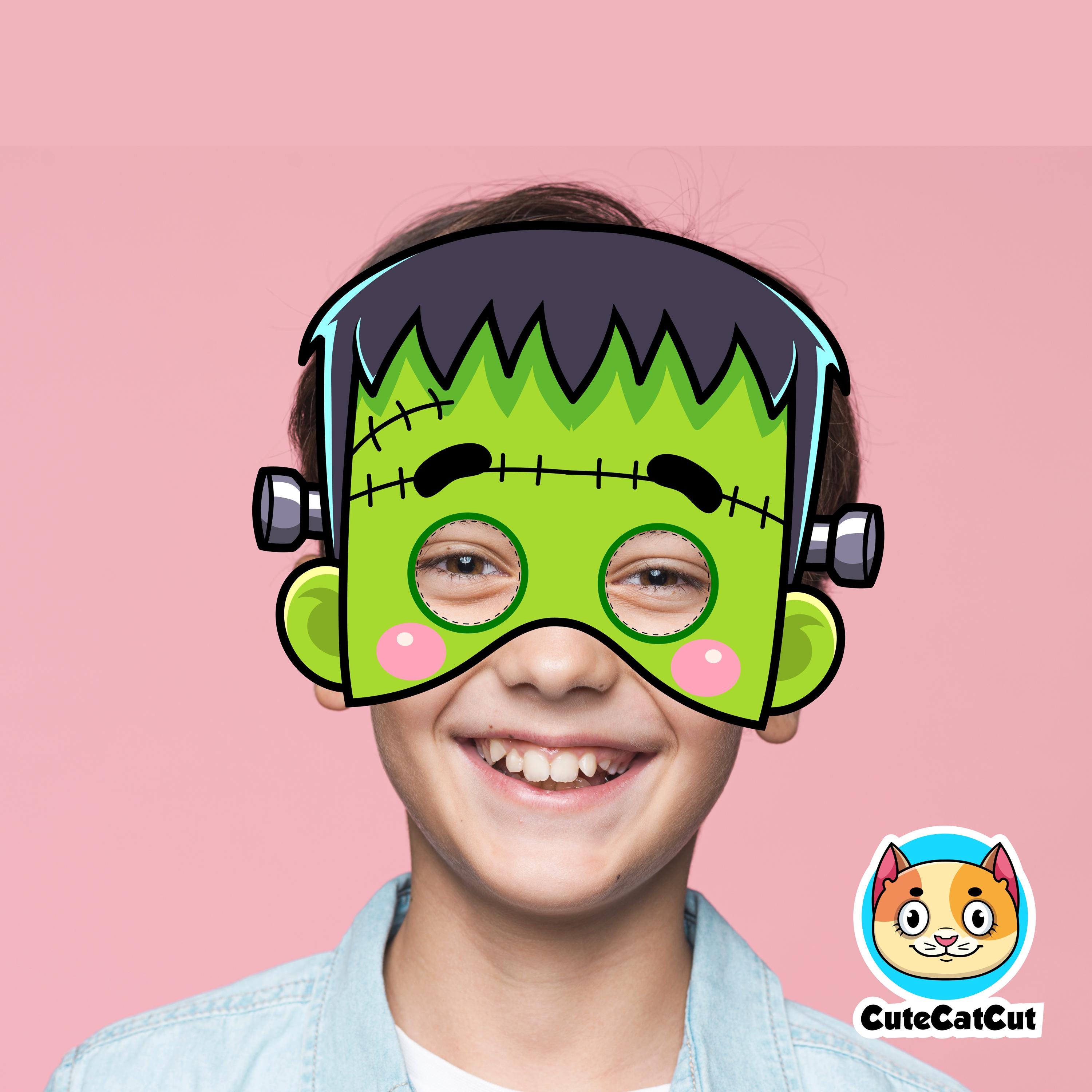 Frankenstein Paper Mask Printable, Halloween Monster Paper Crow ...