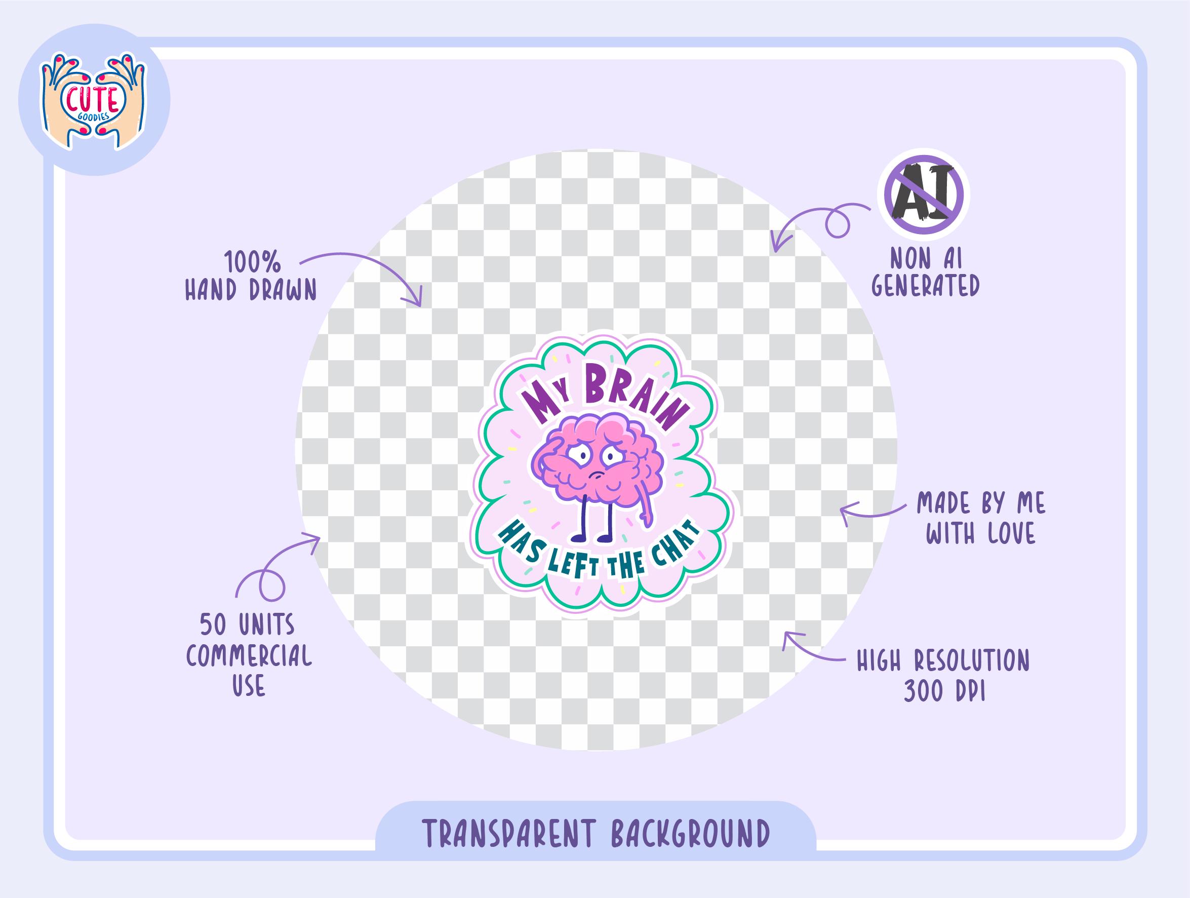 My Brain Has Left the Chat PNG, Mental Health Png Design, Trending ...