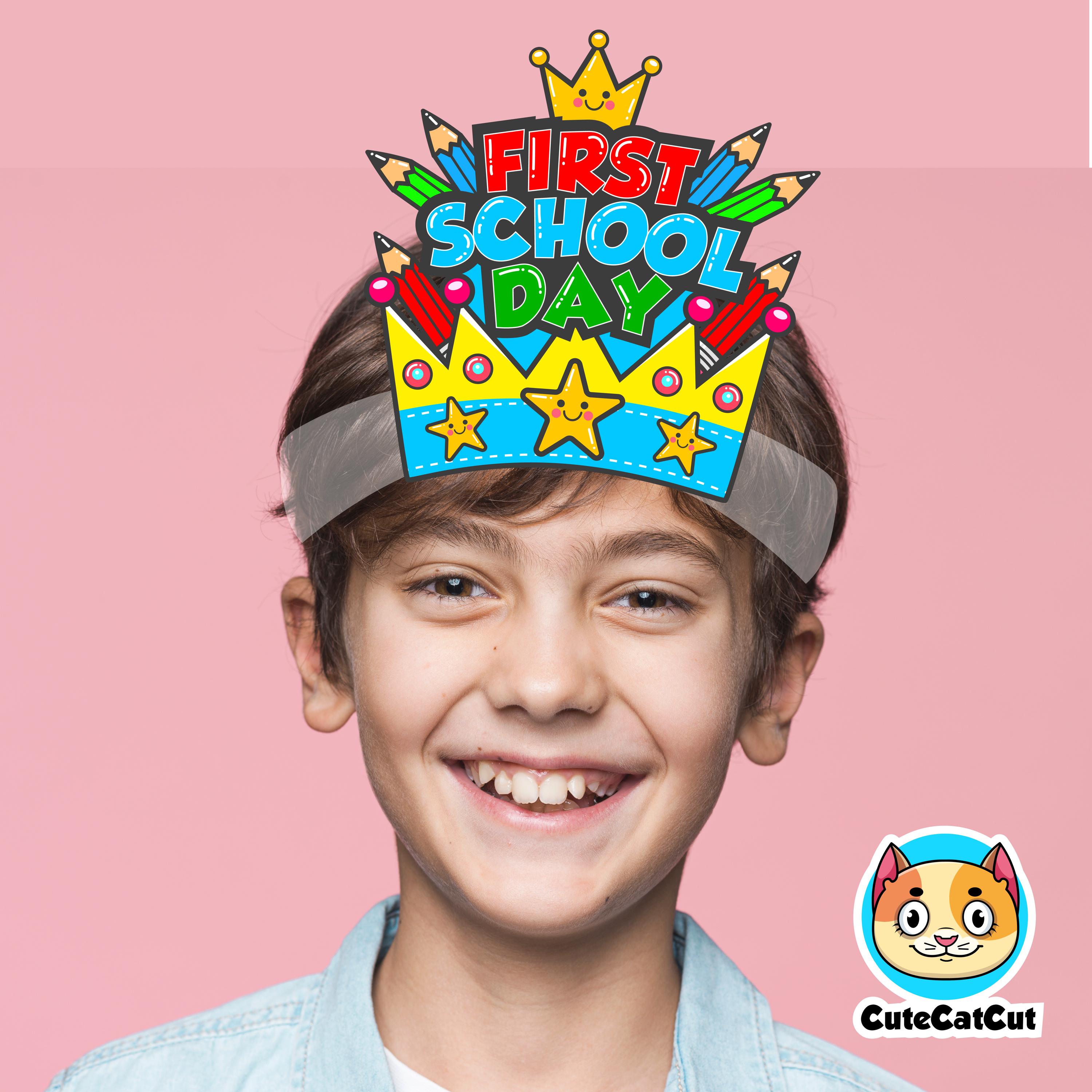 First Day of School Crown Printable,diy Coloring Crown,first Day of ...