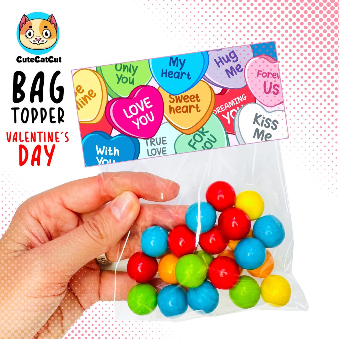 Valentine's Day Bag Toppers Instant Download, Favor Bag Topper, Funny ...