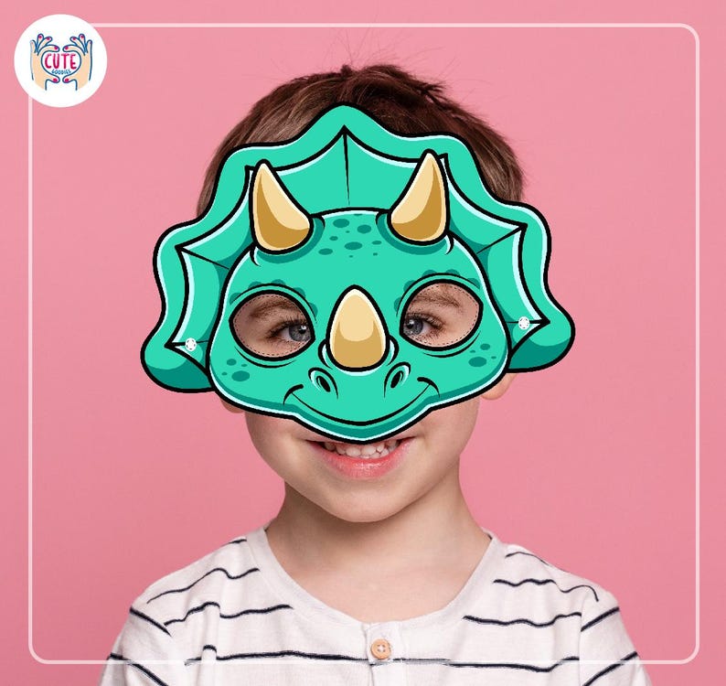 Dinosaur Mask Printable for Kids, Toddler Activity, Dinosaur Craft ...