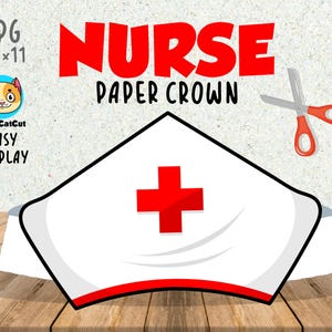 Nurse Paper Crown Printable for Kids, Nurse Cap Hat Fun Kids Craft ...