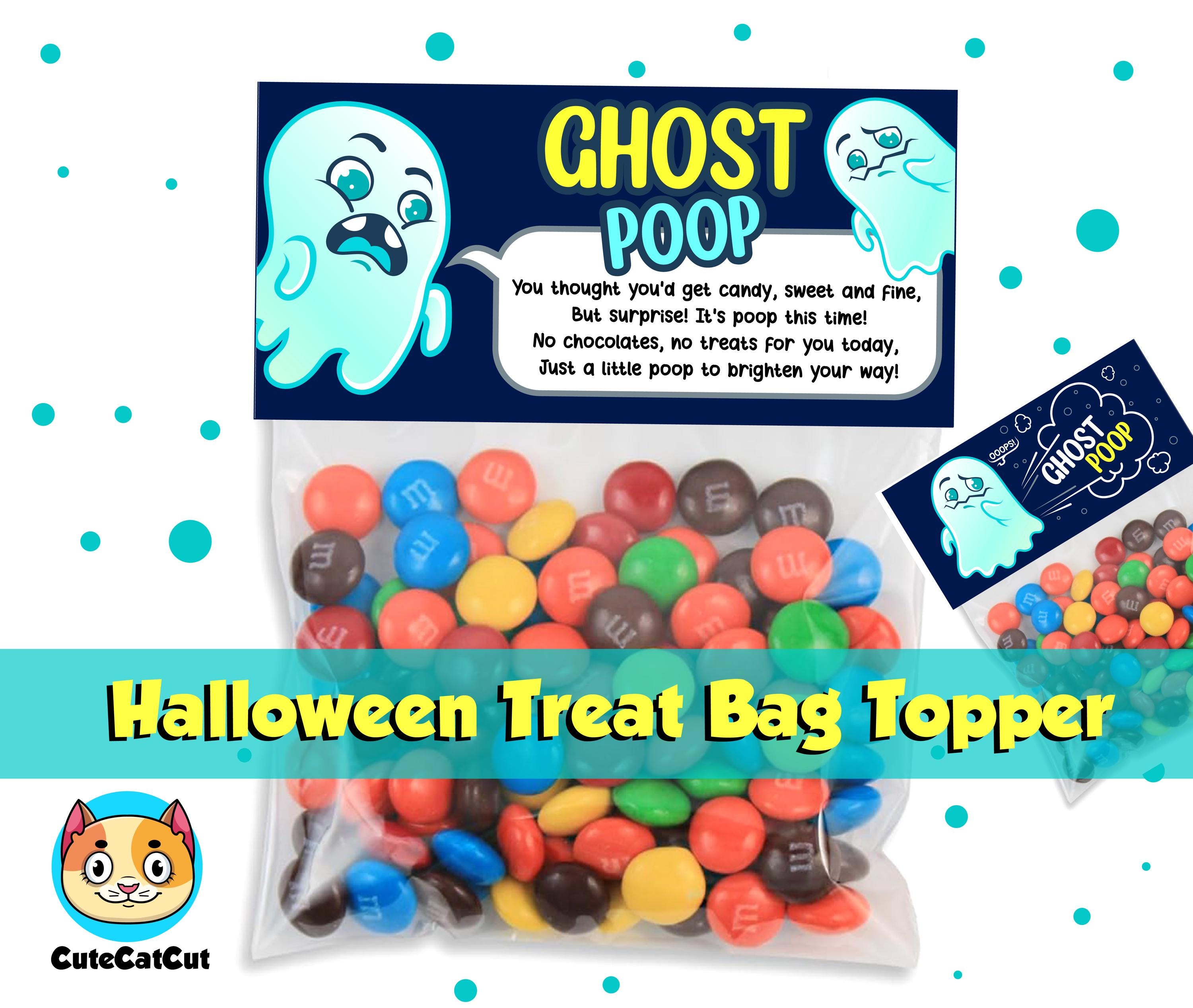 Ghost Poop Treat Bag Toppers Instant Download, Halloween Ghost Favor ...