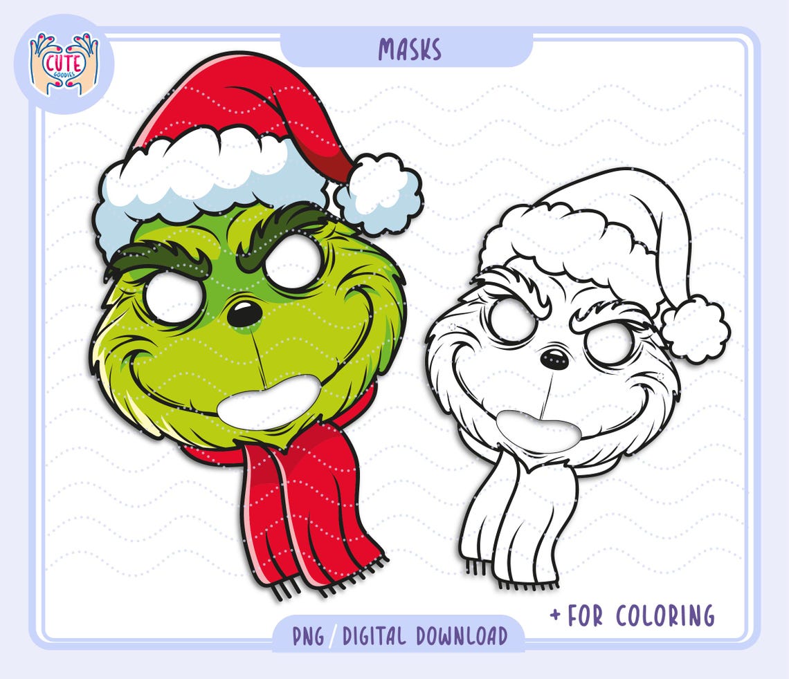 Christmas Santa Claus Mask Printable for Kids, Toddler Activity ...