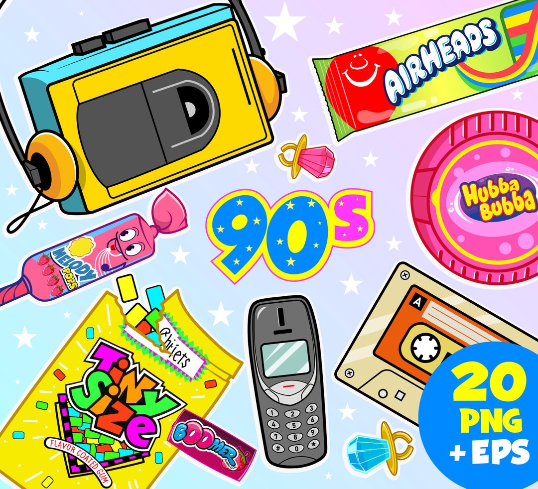 90s Bundle, Retro 90's Vibes, 90s Toys Clipart, Sweet 90s Designs, 90s ...