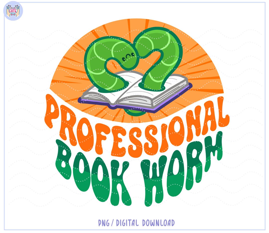Professional Boor Worm PNG, Bookish Design for Stickers, Bookmarks ...
