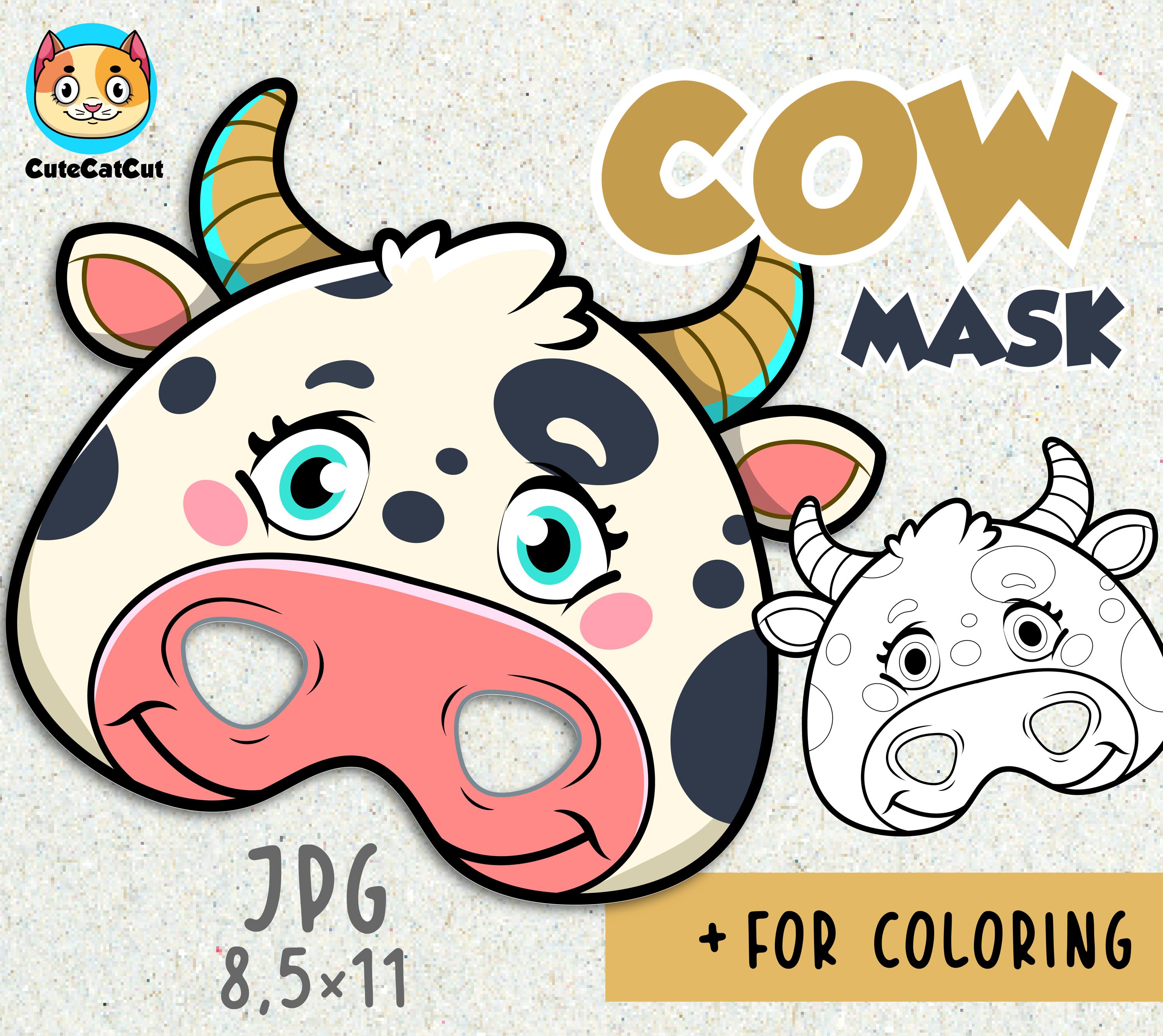 Pig Paper Mask Printable for Kids, Toddler Activity, Farm Animals Paper ...