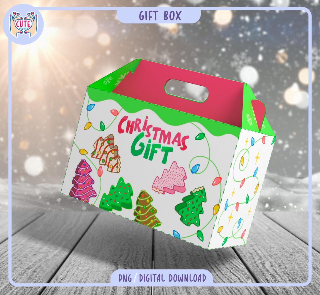 Printable Christmas Gift Box, Holiday Packaging (digital Download) - Etsy