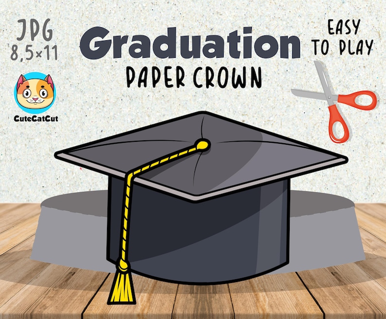 Graduation Cap Paper Crown for Kids, Graduation Hat Fun Kids Craft ...