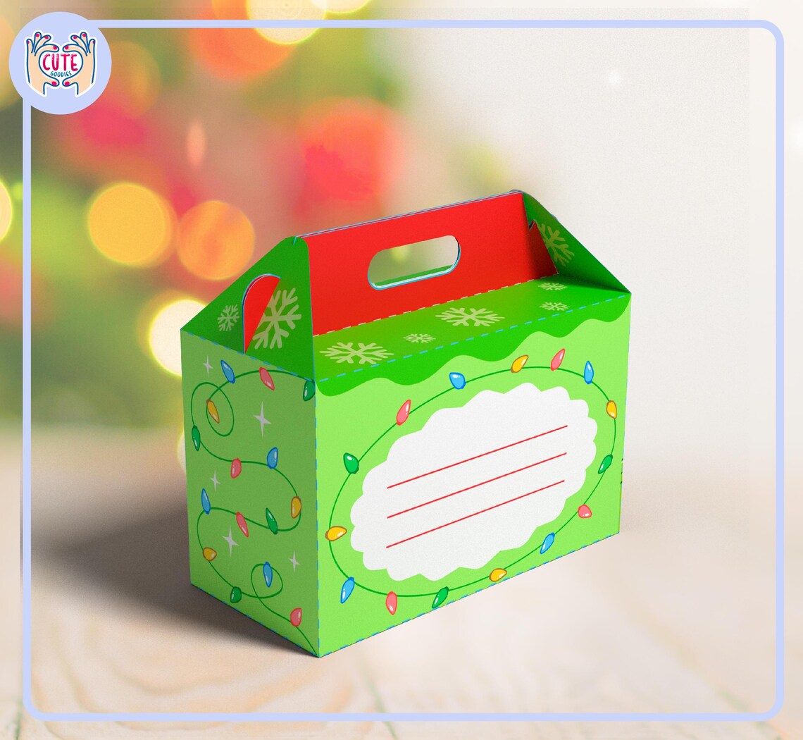 Printable Christmas Gift Box, Party Favor Packaging (digital Download ...