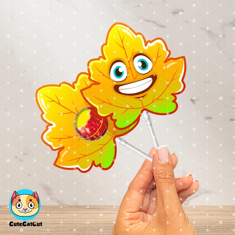 Autumn Leafs Lollipop Holders Printable, Autumn Lollipop Holder, Maple ...