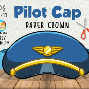 Pilot Cap Paper Crown Printable for Kids, Pilot Cap Hat Fun Kids Craft ...