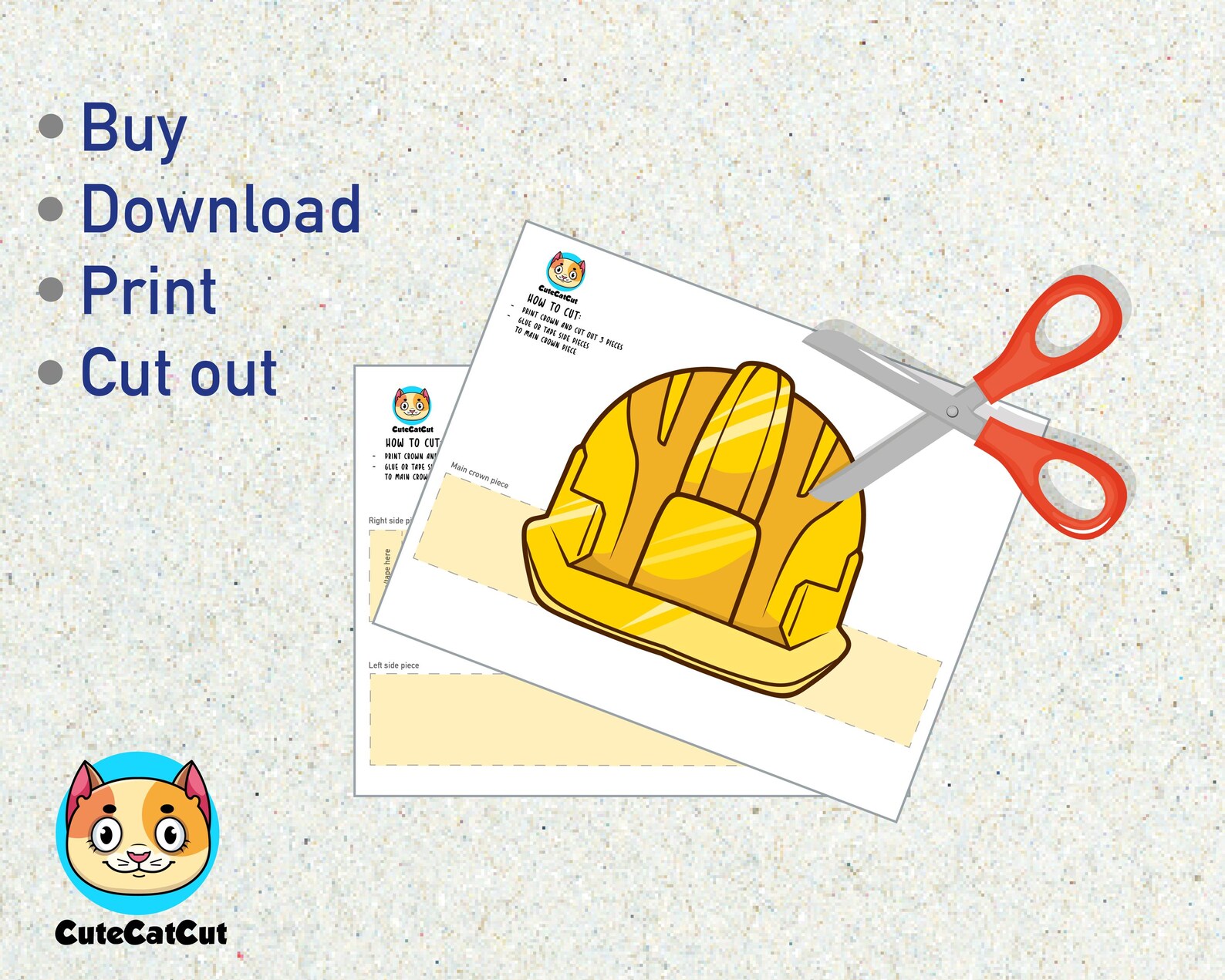 Construction Worker Builder Helmet Paper Crown for Kids, Fun Kids Craft ...