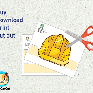 Construction Worker Builder Helmet Paper Crown for Kids, Fun Kids Craft ...