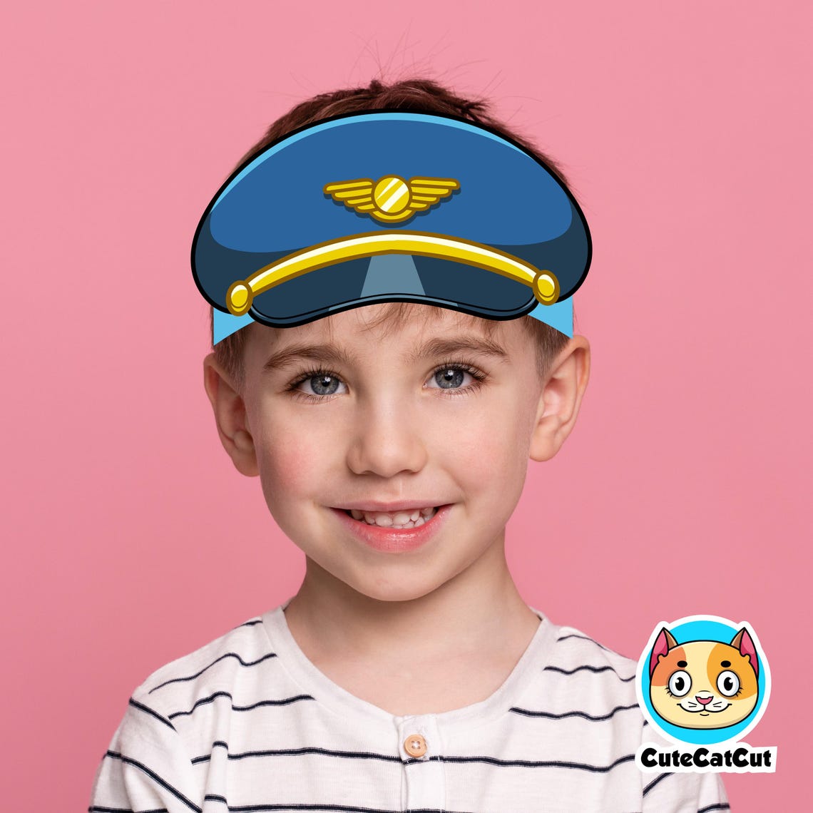 Pilot Cap Paper Crown Printable for Kids, Pilot Cap Hat Fun Kids Craft ...