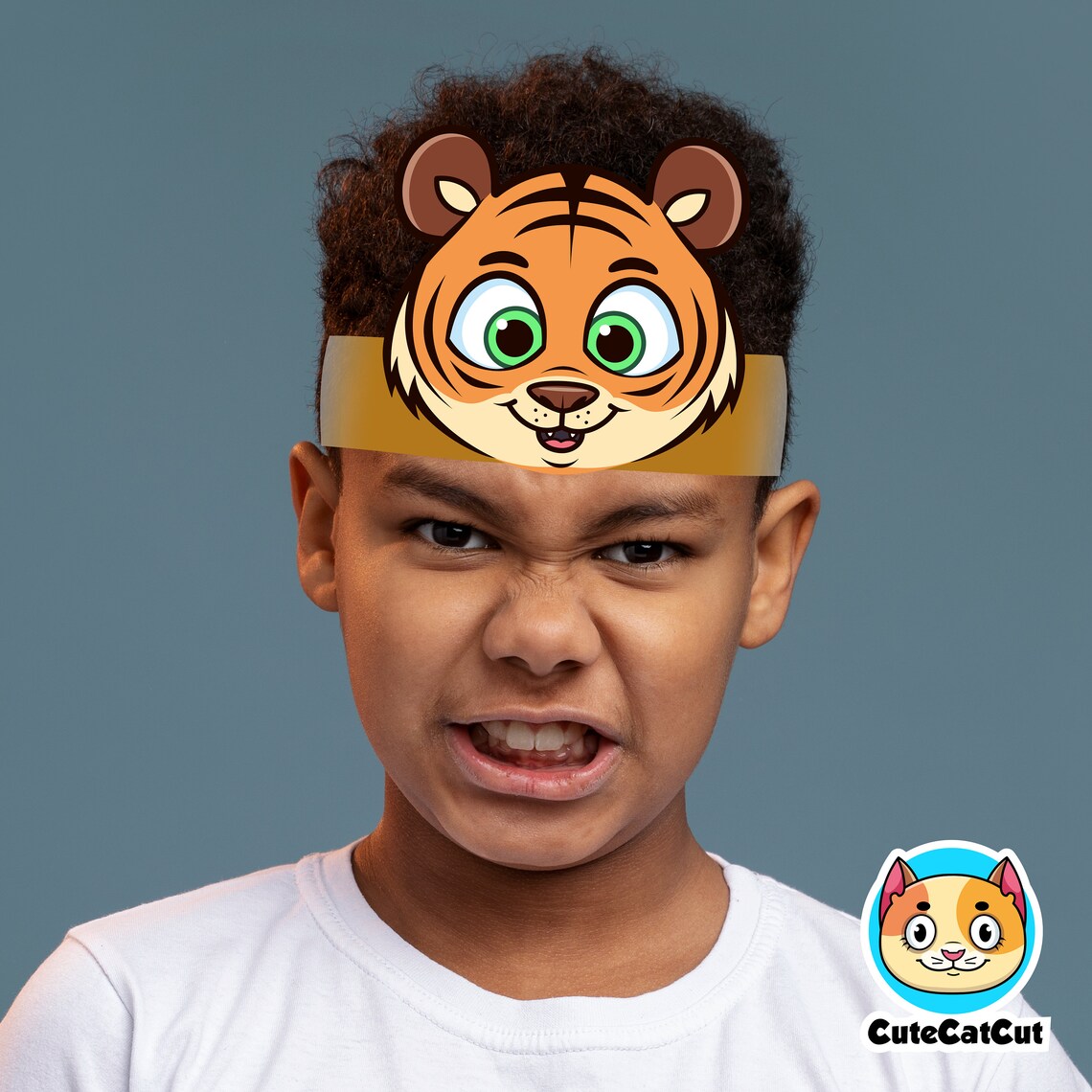 Tiger Paper Crown Printable for Kids, Tiger Hat Fun Kids Craft,costume ...