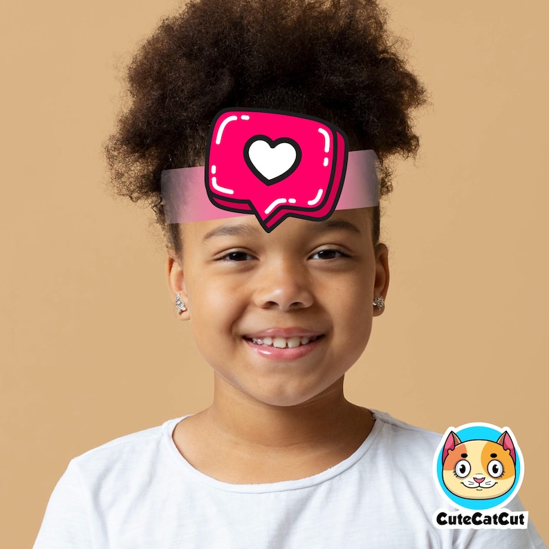 Heart Paper Crown Printable for Kids, Heart Fun Kids Craft, Costume ...