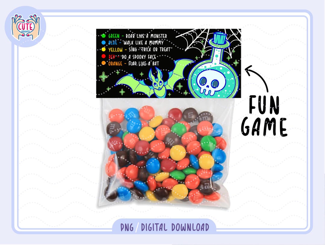 Halloween Treat Bag Toppers Instant Download, Favor Bag Topper, Digital ...