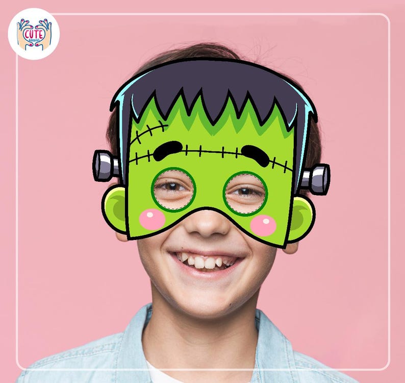 Frankenstein Paper Mask Printable, Halloween Monster Paper Crow ...