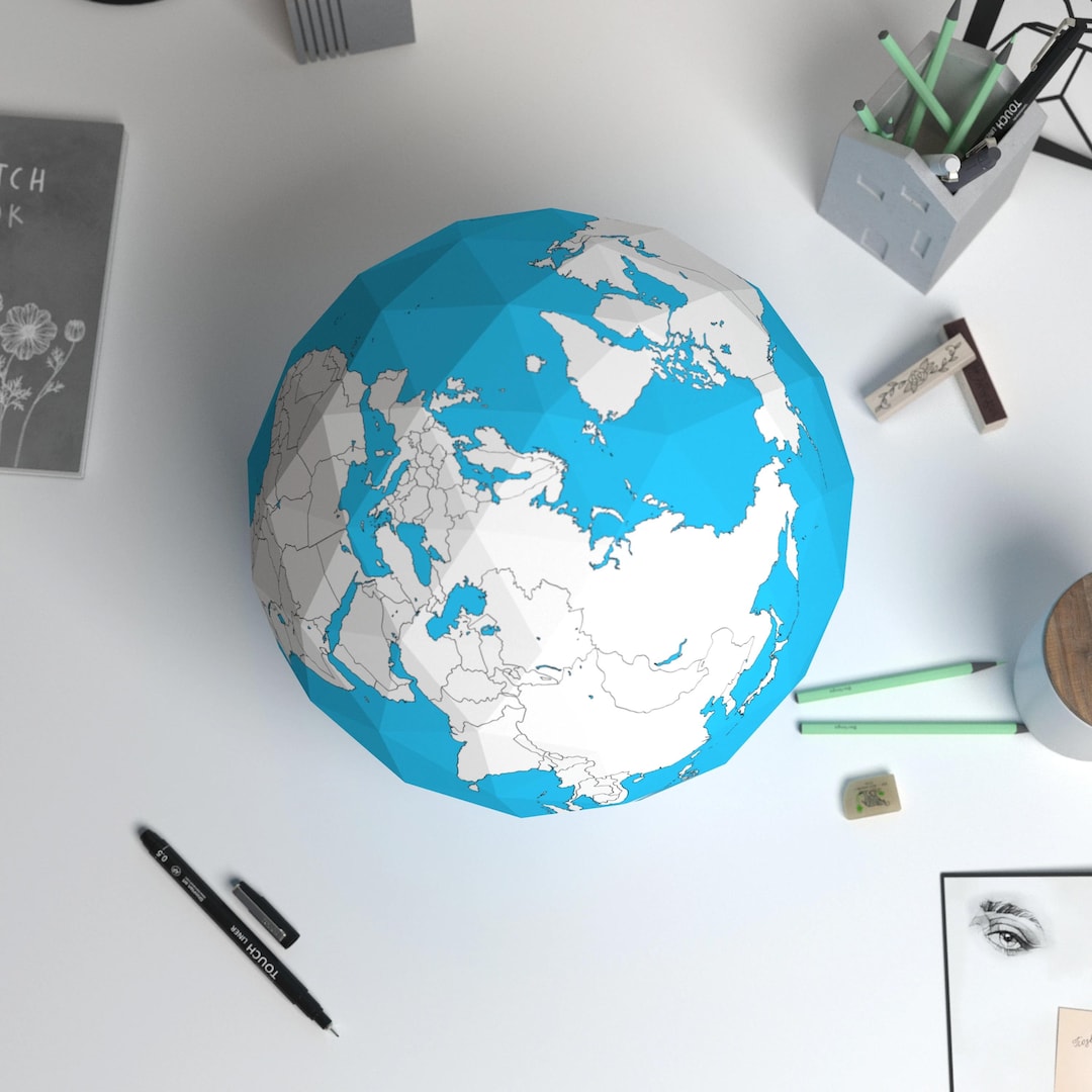DIY Paper Globe, World Map, Printable PDF Template - Etsy