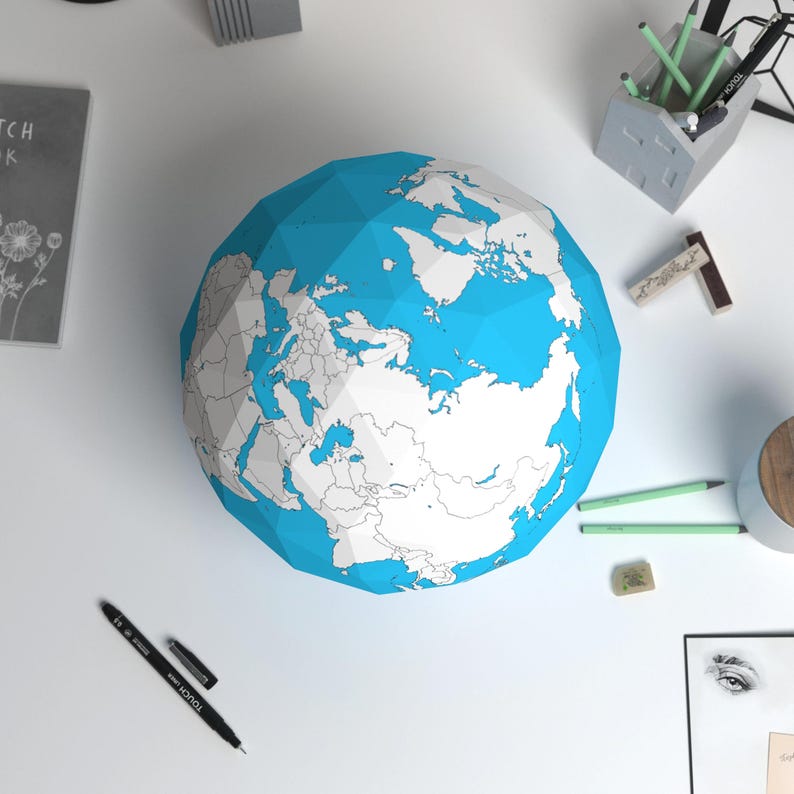 Globe for Coloring. Map of the World, Travel Route. Print It Out and ...