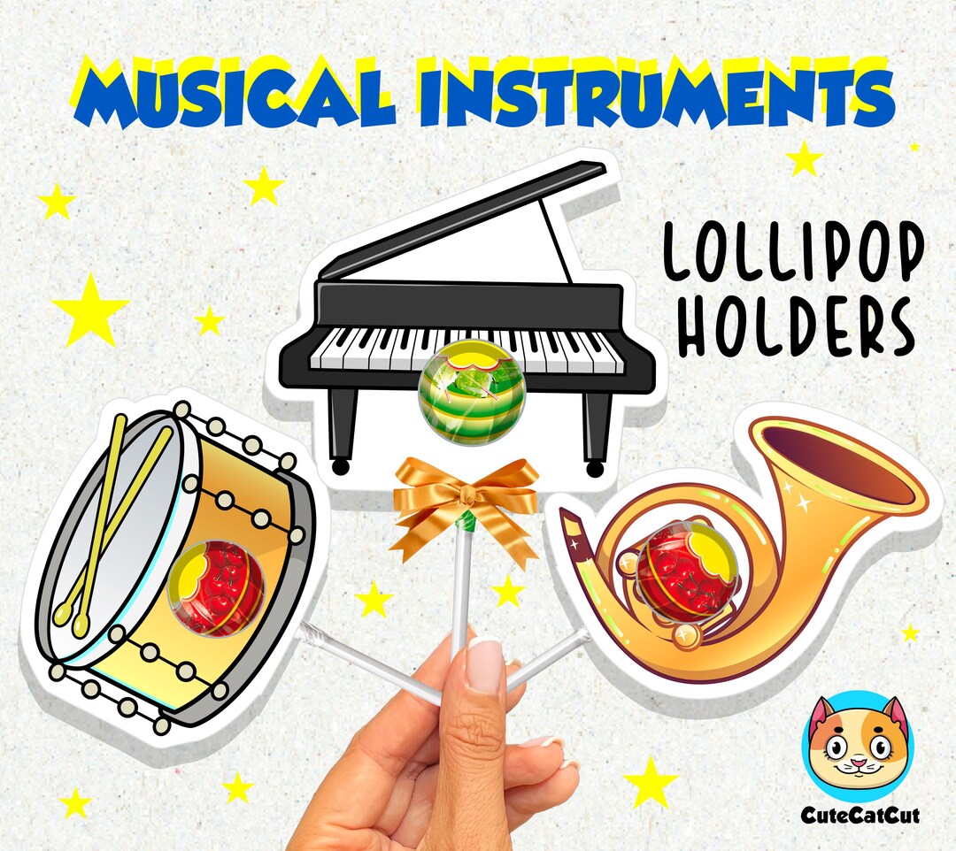 Musical Instruments Lollipop Holders Printable,jazz Lovers, Musical ...