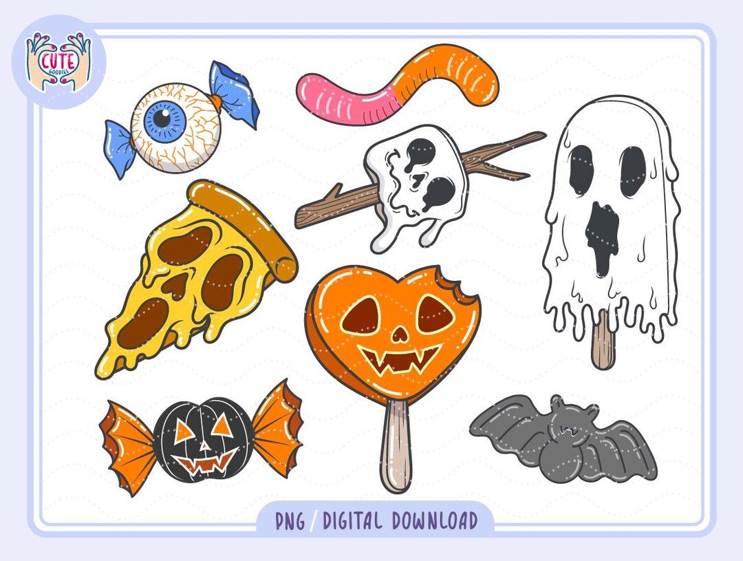 Cute Halloween Sweets Clipart Png, Halloween Candy Bundle Png, Cute ...