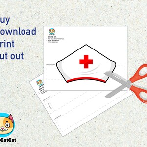 Nurse Paper Crown Printable for Kids, Nurse Cap Hat Fun Kids Craft ...