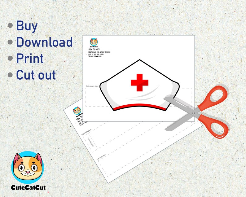 Nurse Paper Crown Printable for Kids, Nurse Cap Hat Fun Kids Craft ...