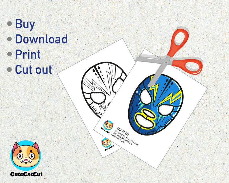 Wrestlers Paper Masks Printable for Kids, Fun Kids Craft, Wrestling ...