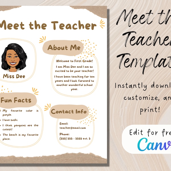 Meet the Teacher Template - Etsy