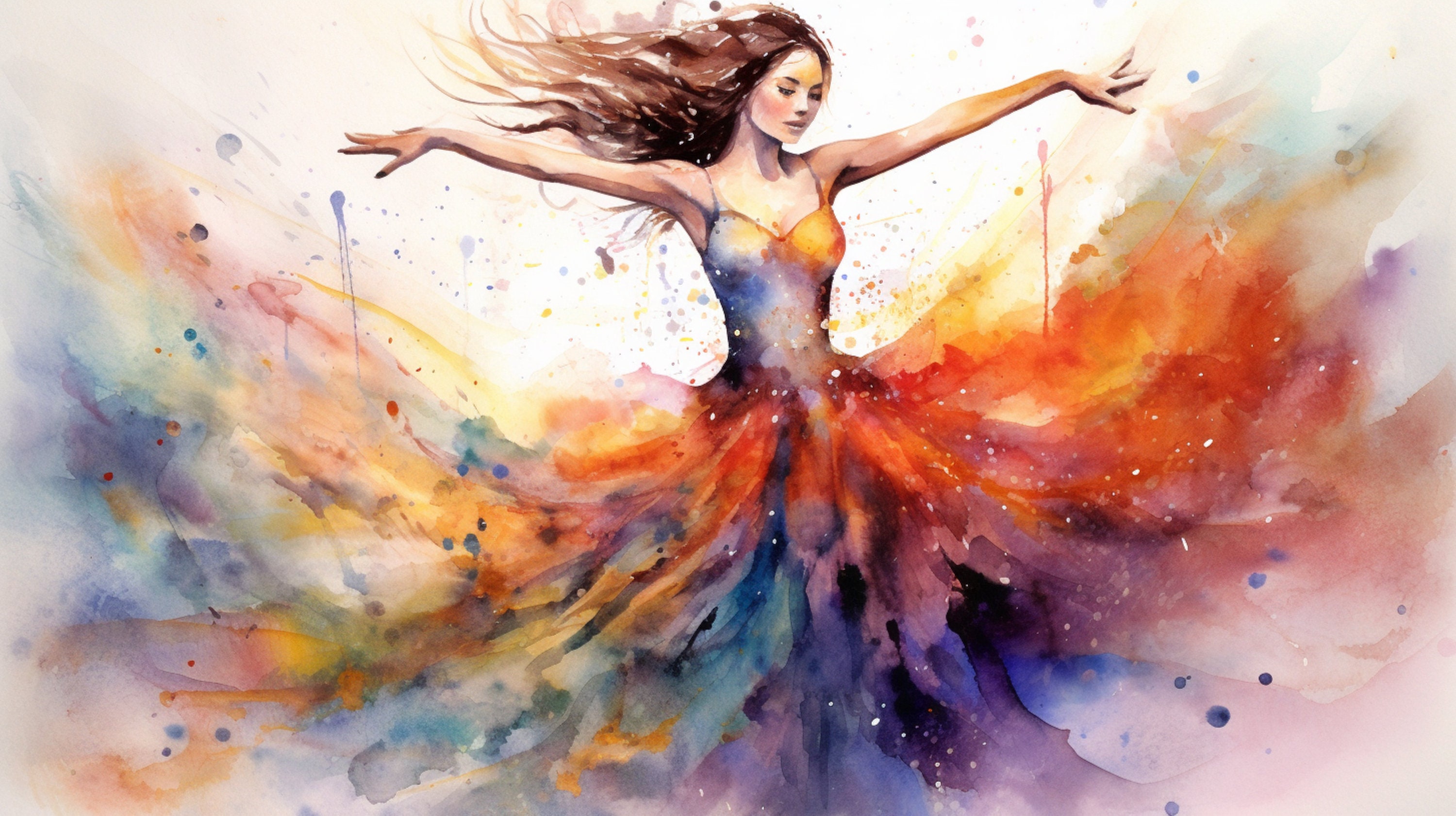 Watercolor Dancer Digital Art Dowload - Etsy