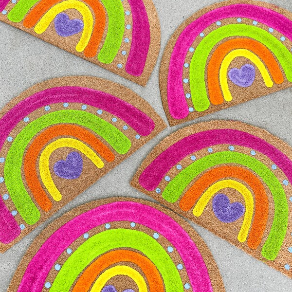 Rainbow Doormat - Etsy