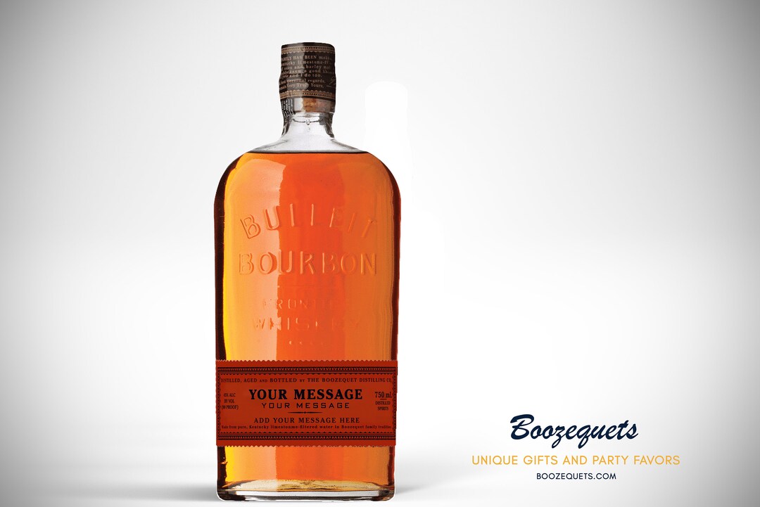 Custom Bulleit Bourbon Label Personalized Whiskey Bottle - Etsy