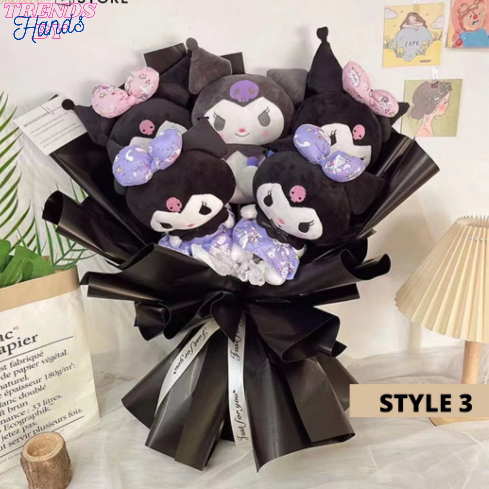 Sanrio Kuromi Bouquet Sanrio Bouquet Hello Kitty Pompompurin - Etsy UK