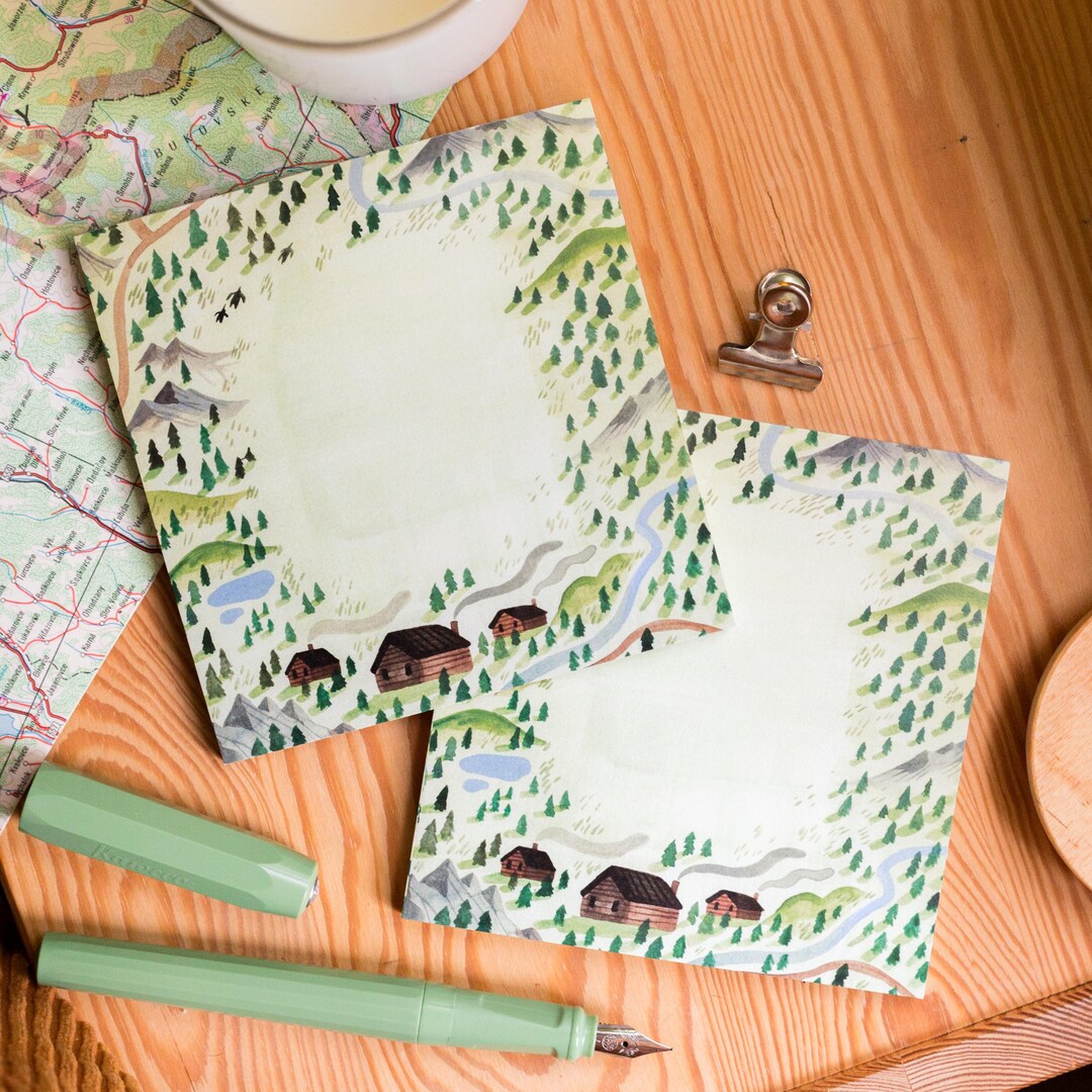 Note Paper Pad off the Grid | Cute Note Pad, Illustrated Stationery ...