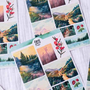 Sticker Forest Landscapes | Paper Sticker Sheet, Cute Stickers, Planner ...