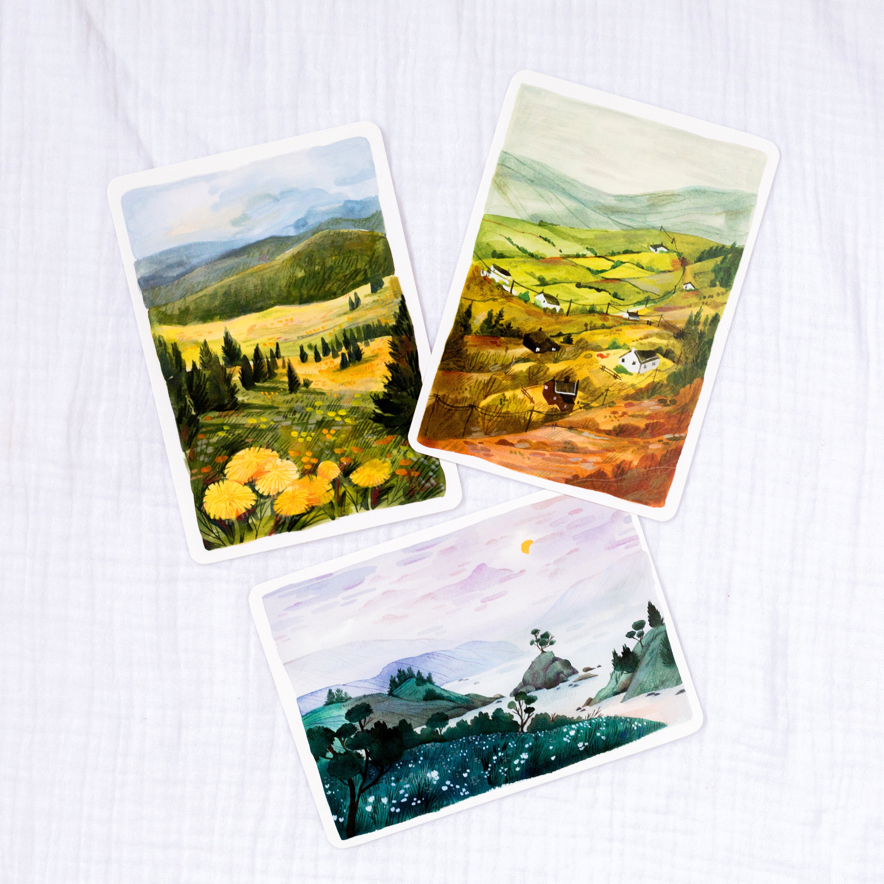 Postcard Set Landscape Postcards | A6, Mini Art Print, Postkarten ...