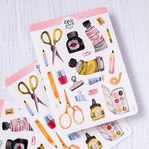 Sticker Sheet Art Shop | Paper Sticker Sheet, Cute Stickers, Planner ...