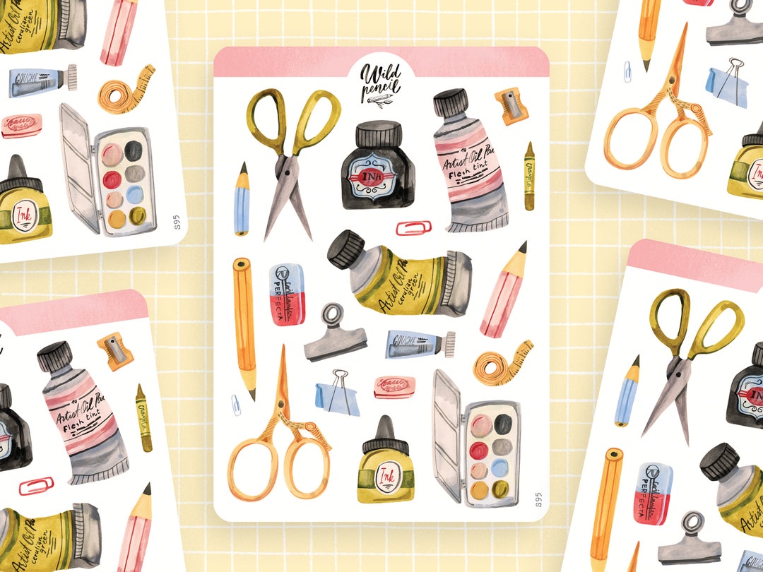 Sticker Sheet Art Shop | Paper Sticker Sheet, Cute Stickers, Planner ...