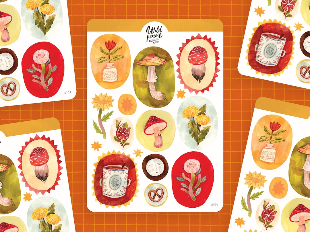Sticker Sheet Little Paintings | Paper Sticker Sheet, Cute Stickers ...