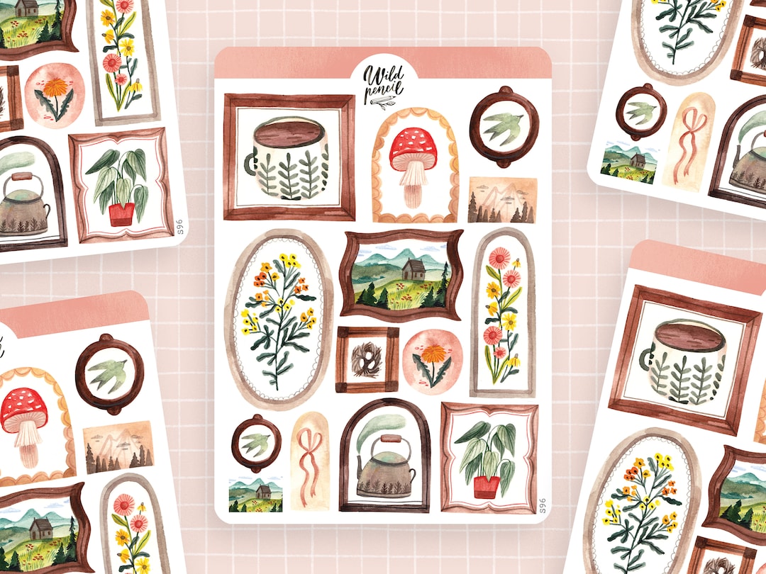Sticker Sheet Frames | Paper Sticker Sheet, Cute Stickers, Planner ...