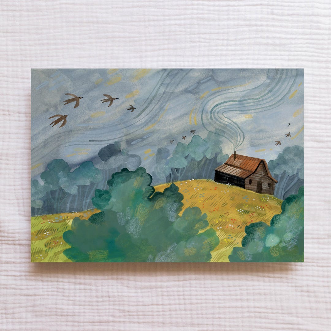 Art Print — Spring is Coming | Landscape Art Print, Watercolor Painting ...