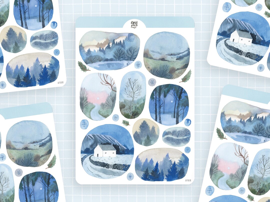 Sticker Windows Into Winter | Paper Sticker Sheet, Cute Stickers ...