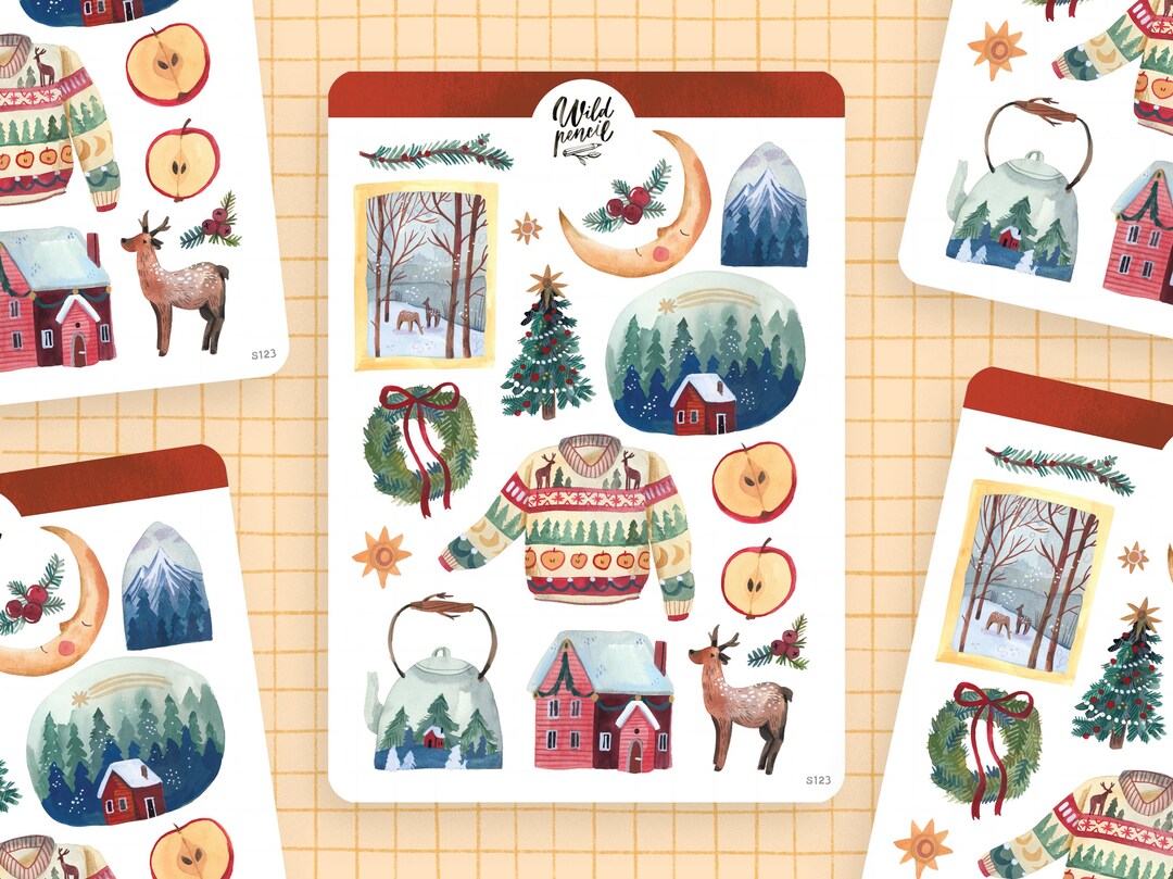 Sticker Sheet Home for Christmas | Paper Sticker Sheet, Cute Stickers ...