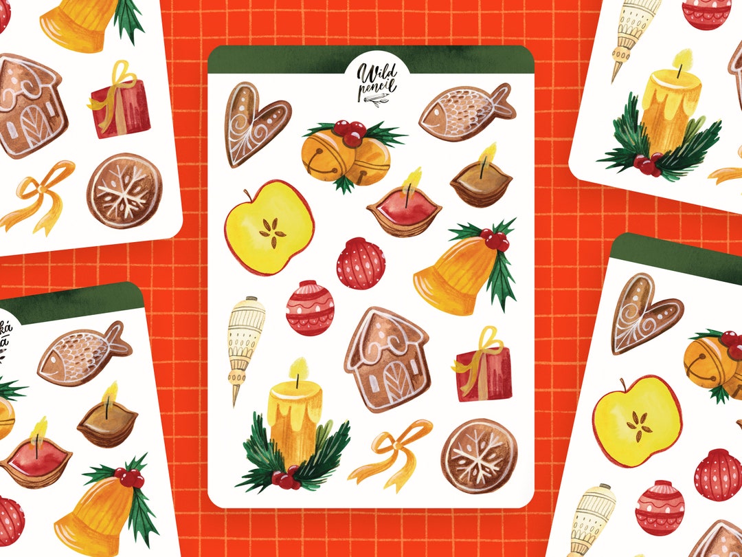 Sticker Sheet Christmas Traditions Paper Sticker Sheet Cute - Etsy