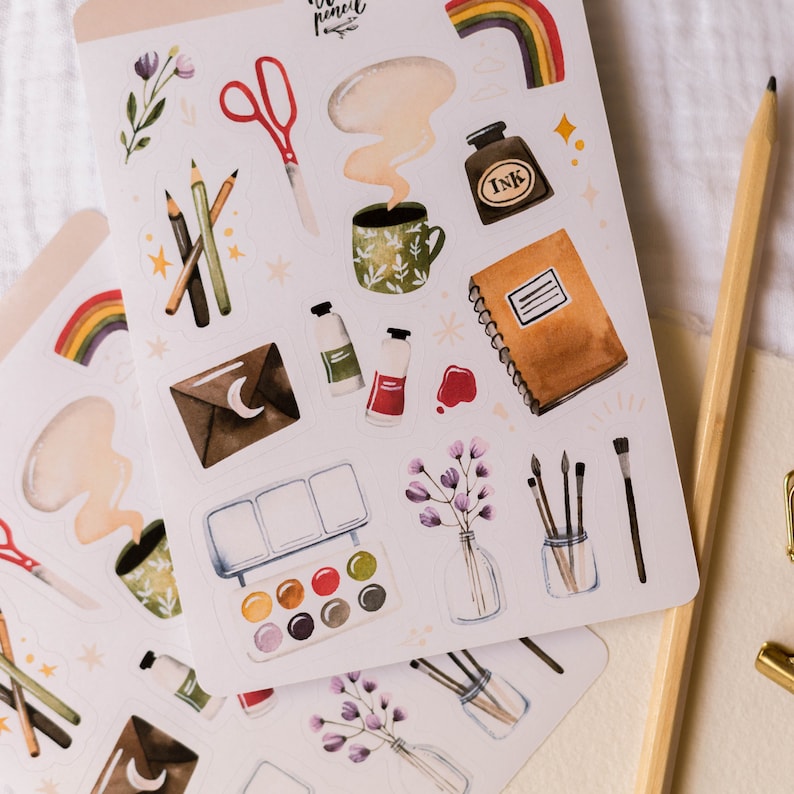 Sticker Sheet Creativity Paper Sticker Sheet, Cute Stickers, Planner ...