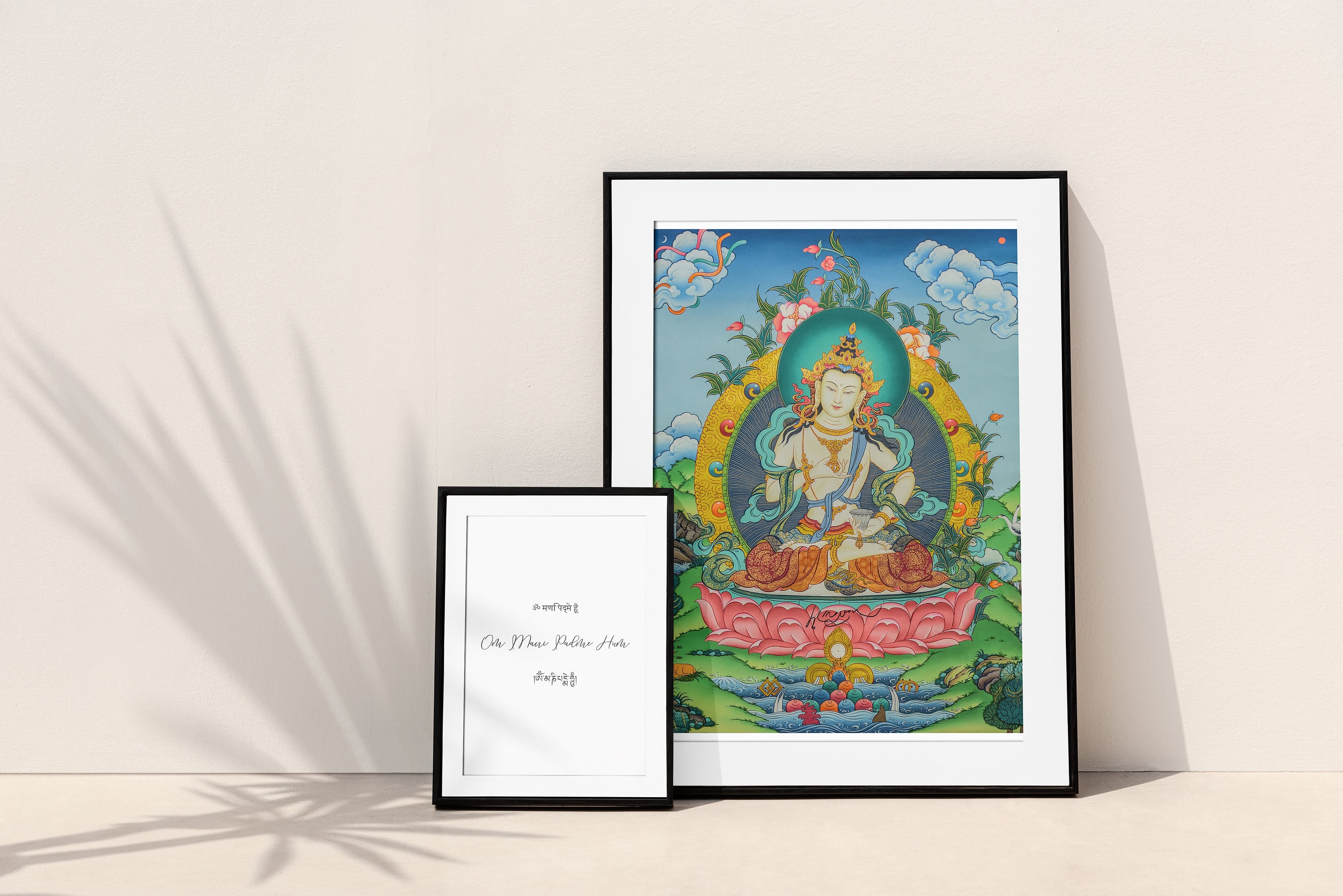 Vajrasattva Thangka Image With 14th Dalai Lama Signature on the Lotus ...