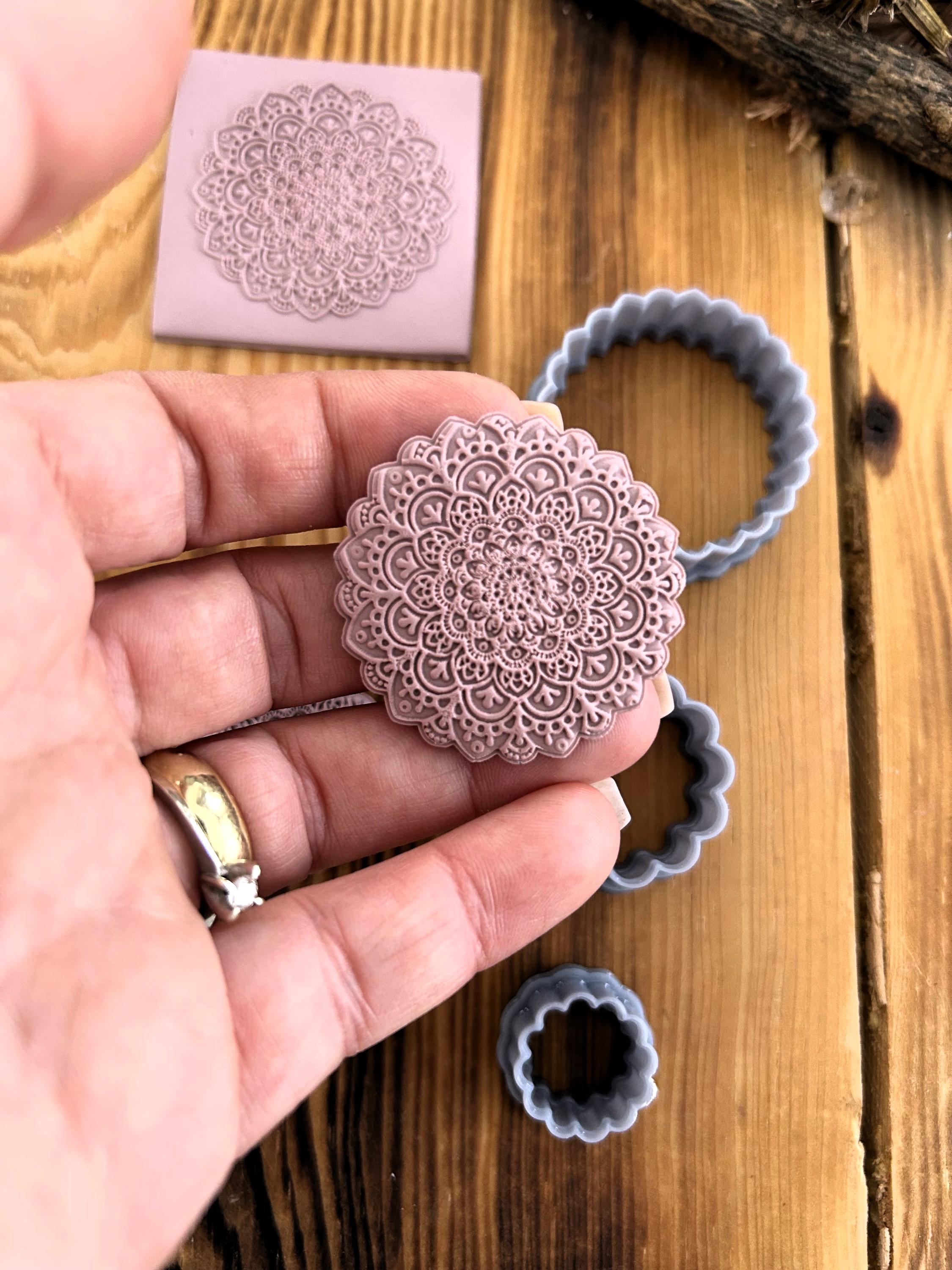 Mandala Design Rubber Texture Mat With Clay Cutters (5x5 or 7x7 Cm) - Etsy